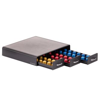 Navaris Kaffee Kapselhalter - 3 Schubladen 48 Kaffeekapseln - Kapsel aufbewahrung kompatibel mit Nespresso - Kapselhalter Art - Kapseln Halterung - Kaffeekaps