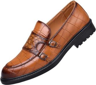 Generic Mocassins d&eacute;contract&eacute;s &agrave; enfiler en cuir verni pour homme - Mocassins Tuexdo pour mariage, affaires, bal de fin dann&eacute;e, jaune, 39 2/3 EU