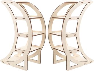 Garneck 2 St&uuml;ck Kreatives Mond Holzregal Stabiles Holzlagerregal mit Einzigartiger Mondform Dekoratives Regal f&uuml;r Wohnzimmer Schlafzimmer B&uuml;ro Vielseitiges Ti