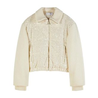 Patrizia Pepe Femme, Pulls, Beige, Taille: 40 FR Bomber Jacket