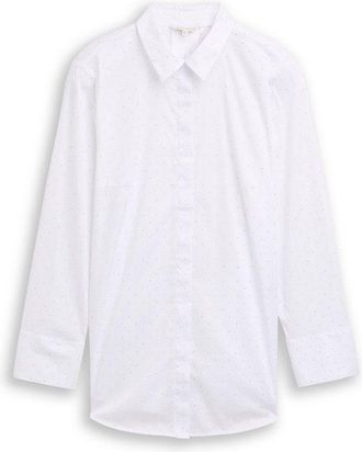 Tom Tailor Langarmbluse Blusen & Shirts Plus Size - Loose Fit Bluse mit Strasssteinen