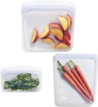 Stasher Zip Silikonbeutel für Lebensmittel | 3er Pack mit 3 Grossen | wiederverwendbare Gefrierbeutel | Abwaschbar | 1.8L + 440ml + 290ml