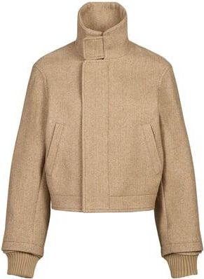 Victoria Beckham Veste courte en laine m&eacute;lang&eacute;e