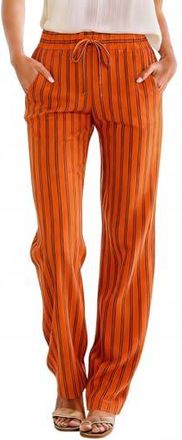 Generic Pantalon Palazzo &agrave; jambe large pour femme - Taille haute - Jambe droite ray&eacute;e - Pantalon d&eacute;t&eacute; l&eacute;ger et ample - Pantalon de travail d&eacute;contract&eacute; - Pour 