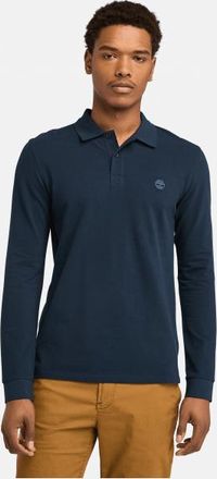 Timberland Millers River Langarm-Polohemd aus Pikee für Herren in Dunkelblau, Herren, Blau, Größe