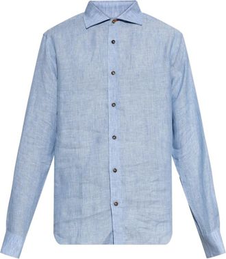 Paul Smith Homme, Chemises, Bleu, Taille: 2XL Chemise en lin coupe slim