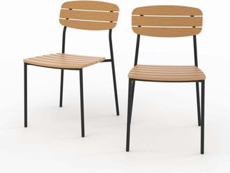 Rendez-Vous D&eacute;co Rendez-vous D&eacute;co - Lot de 2 chaises de jardin en r&eacute;sine synth&eacute;tique - taya