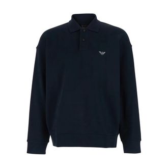 Emporio Armani Polo Collar Sweatshirt - - Tops - Herren - Blau - M