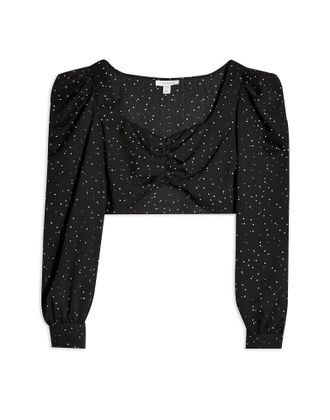 Topshop SPOT BUTTON PRAIRIE BLOUSE