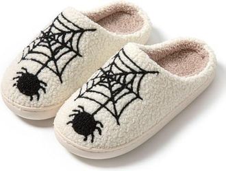 Generic Pantoufles dHalloween en forme de citrouille pour homme et femme, en peluche douce, chaude, effrayante, citrouille, fantôme, maison, vacances, à enfil