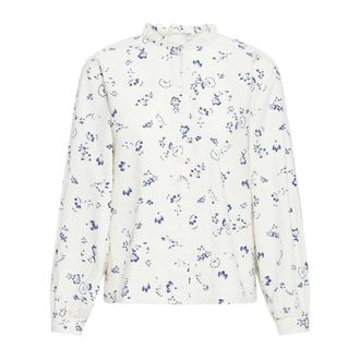Ichi Blueprint Outline Flower - - Blouses & Shirts - Damen - Blau - S