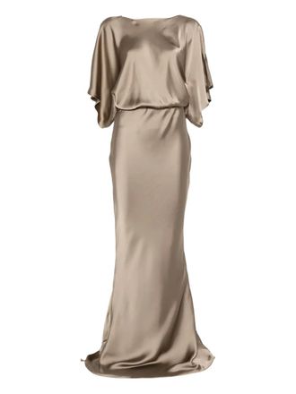 Norma Kamali robe Obie à coupe longue - Marron