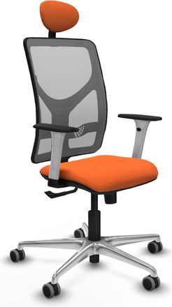 Piqueras y Crespo Stuhl Home Office mit wei&szlig;en und schwarzen Armlehnen, h&ouml;henverstellbarer Lendenwirbelst&uuml;tze und festem Kopfteil, ausgestattet mit Sincro 3 Positionen,