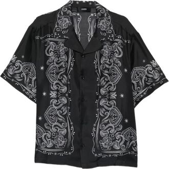 Amiri Homme, Chemises, Noir, Taille: 2XL Bandana Paint Oversized Bowling Shirt