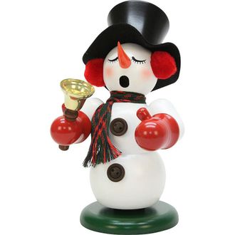 Christian Ulbricht R&auml;ucherm&auml;nnchen Schneemann mit Glocke - 23cm