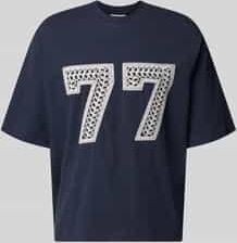 Review T-Shirt mit Ketten-Stickerei und Rundhalsausschnitt