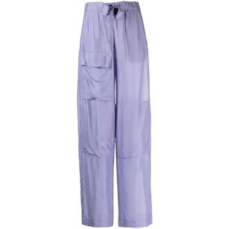 Dries Van Noten Femme, Pantalons, Violet, Taille: 42 FR Wide Pantalons