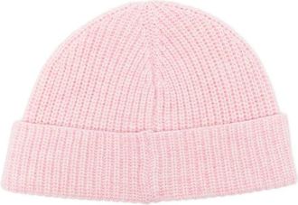 Charles Jeffrey Loverboy 062130304 Ribbed Knit Lambswool Beanie - Pink
