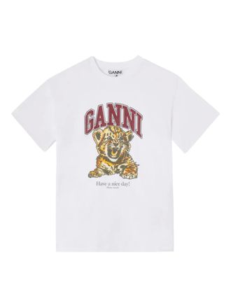 Ganni t-shirt &agrave; imprim&eacute; graphique - Blanc