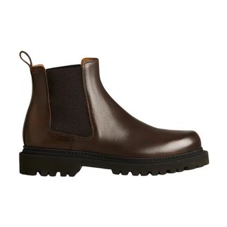 Kiton Handgefertigter Chelsea-Stiefel aus Kalbsleder - - Shoes - Herren - Braun - 42 EU