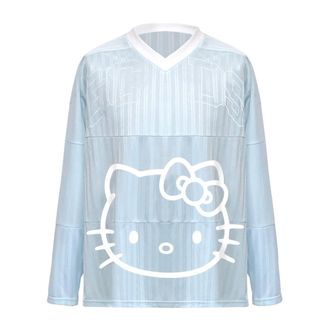 GCDS Gcds - T-shirt Manches Longues Hello Kitty Hockey - Femme - Tops - Bleu - Taille: 46 FR