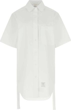 Thom Browne Femme, Blouses et Chemises, Blanc, Taille: 34 FR Poplin Mini Shirtdress