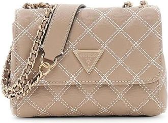 Guess sac &agrave; &eacute;paule bandouli&egrave;re Giully II Mini 2 Compartment Convertible Flap Pale Mocha taupe