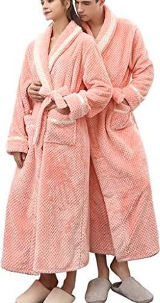 ZYUEER Peignoir Long Polaire Femme Homme Unisexe Couple Pyjama Peignoir De Bain Kimono Robe De Chambre Manche Longue Bathrobe VêTements De Nuit Pour Hotal Sp
