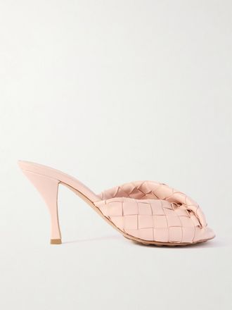 Bottega Veneta Mules En Cuir Intrecciato À Torsades Blink - Rose