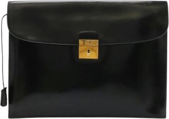 Herm&egrave;s Sac pochette Kirius en cuir Box doccasion - Homme - Pre-owned - Noir - Taille: ONE Size