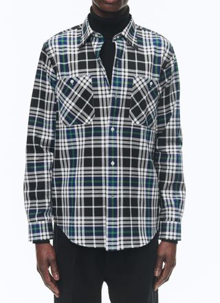 Fursac Chemise &agrave; col hirondelle en coton gratt&eacute; - Taille M - Homme