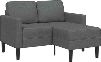 vidaXL 2-Sitzer-Sofa mit Chaiselongue L-Form Dunkelgrau 125 cm Stoff - Vidaxl
