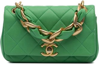 Chanel Hobo Bags - Small Quilted Lambskin Chain Is More Flap - Gr. unisize - in Gr&uuml;n - f&uuml;r Damen