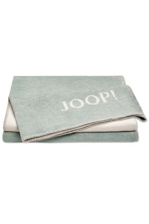 Joop Wohndecke Melange Doubleface, Gr&uuml;n, Natur, Textil, Uni, 150x200 cm, Made in Germany, Kettelrand, Double face, Wohntextilien, Decken, Kuscheldecken
