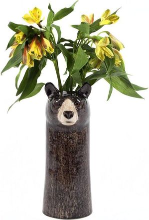 Quail Ceramics Blumenvase mit schwarzem Bär, groß