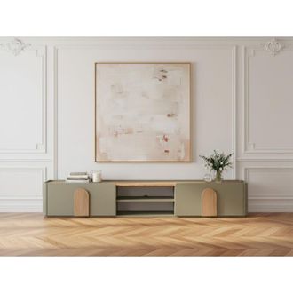 BOBOCHIC Meuble TV 1 porte 1 tiroir 220 cm ENYRA Vert