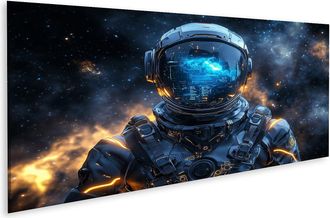 Islandburner Prime Bild auf Leinwand Astronaut mit futuristischem Helm im Weltall Bilder Wandbilder Poster
