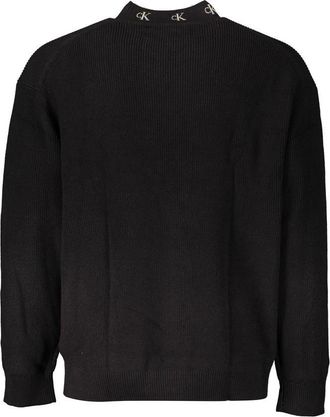 Calvin Klein Embroidered Logo Cotton Sweater - Black
