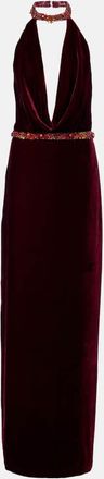 Costarellos Verzierte Robe aus Samt
