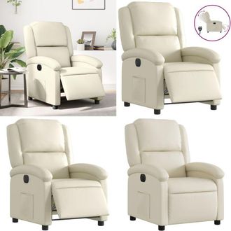 vidaXL Relaxsessel Elektrisch Creme Kunstleder - Fernsehsessel - Relaxsessel - Elektrischer Sessel - Bequeme Lounge - Lederlook - Home & Living