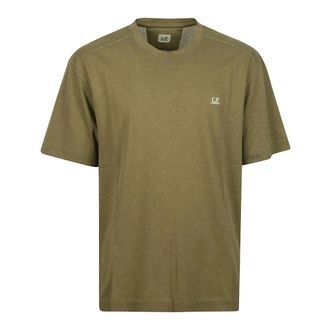 C.P. Company C.p. Company, Homme, Tops, Vert, Taille: XL 20/1 Jersey Plated Logo T-Shirt