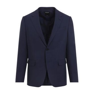 Ermenegildo Zegna Einreihige Leinenjacke - - Jackets - Herren - Blau - XL
