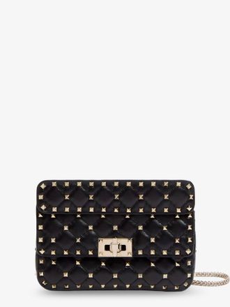 Valentino Garavani Rockstud Spike leather shoulder bag with iconic all-over studs - VALENTINO GARAVANI - gender_Woman