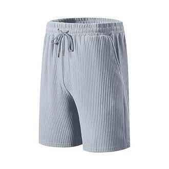 Generic Short court pour homme - Short de plage europ&eacute;en en tissu jacquard - D&eacute;contract&eacute; - Sportif - Ample - Tendance, Gris clair., 3XL
