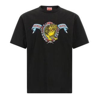 Kenzo Homme, Tops, Noir, Taille: 2XL T-shirt Jumping Tiger