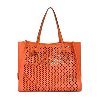 Gianni Chiarini Femme, Sacs, Rouge, Taille: ONE Size Sac fourre-tout en cuir rouge corail