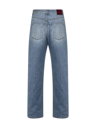 Gucci Womens Light Blue Cotton Denim Straight Jeans