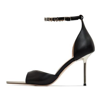 Cesare Gaspari Stiletto High Heel Sandalen Malena - Schwarz - - Shoes - Damen - Schwarzk - 38 EU