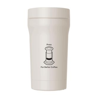 Aeropress Reise-Kaffeebecher, isolierter Edelstahl-Kaffeebecher mit doppelwandiger Vakuumisolierung, spritzwassergesch&uuml;tztem Deckel, Filteraufbewahrung, passt i