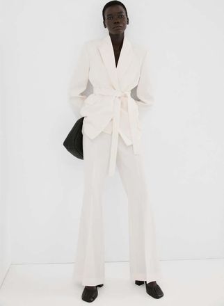 Mango Pantalon de costume taille haute vanille - Femme - 34 - MANGO